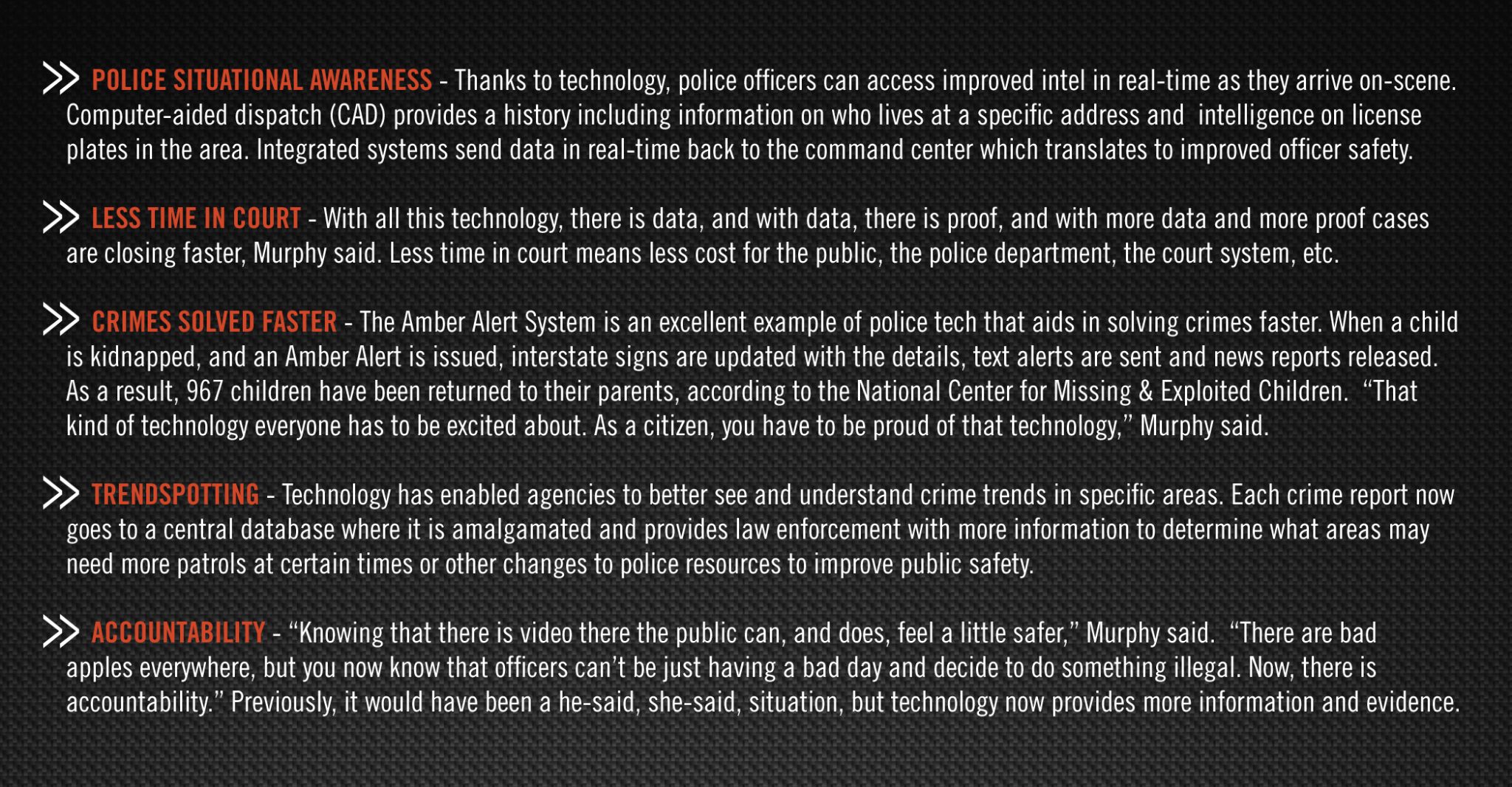 Law Enforcement Tech Innovations: A Review of the Past and a Move to ...